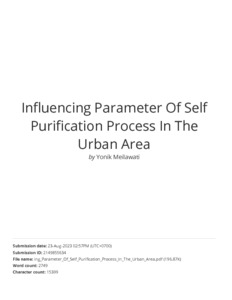 Influencing parameter of self purification process in The urban area of Cikapundung River ...
